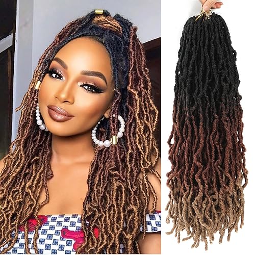 Faux Locs Crochet Hair Ombre Soft Locs 22 Inch 7 Packs Pre Looped Soft ...