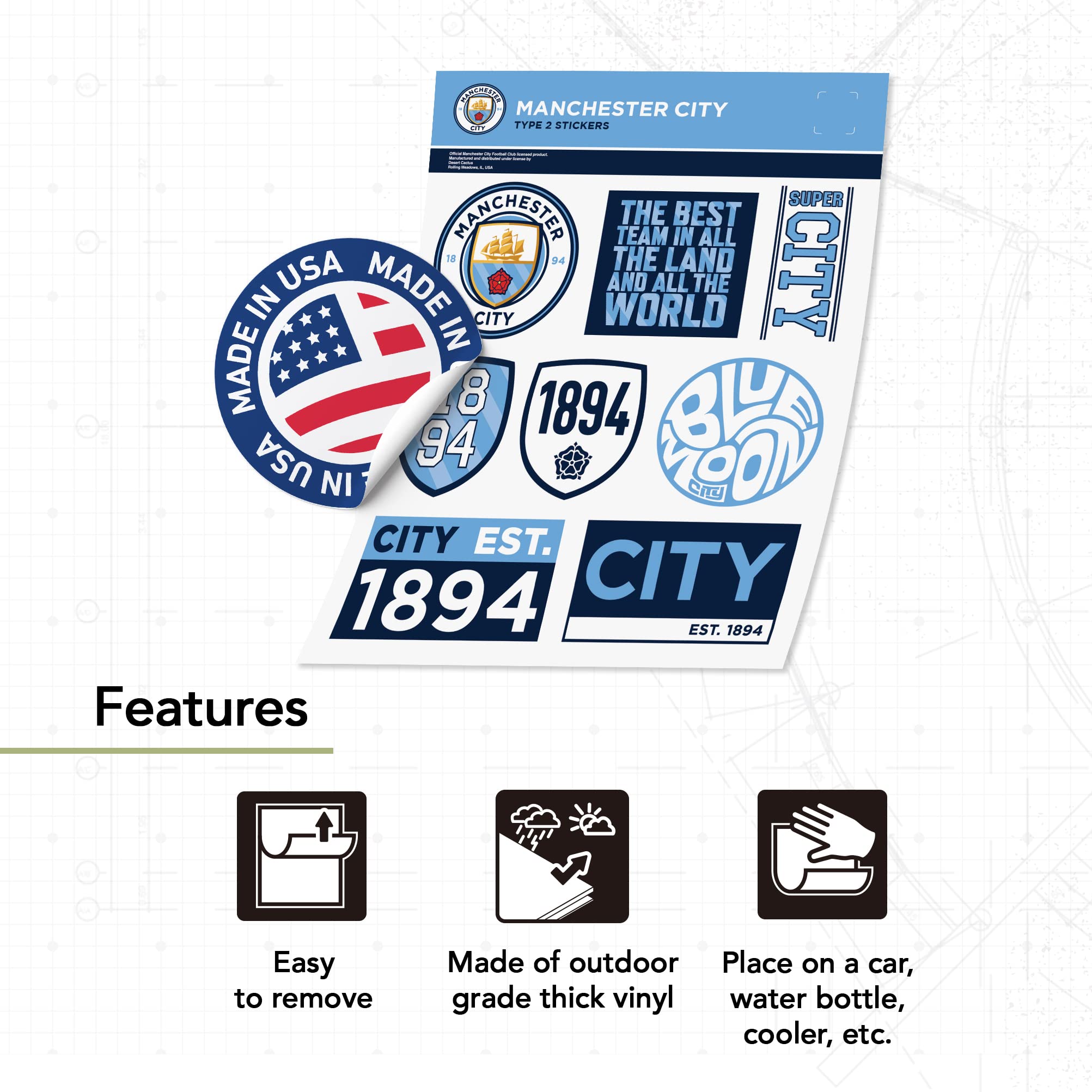Mua Desert Cactus Manchester City Stickers Man City MCFC Sheet Vinyl ...