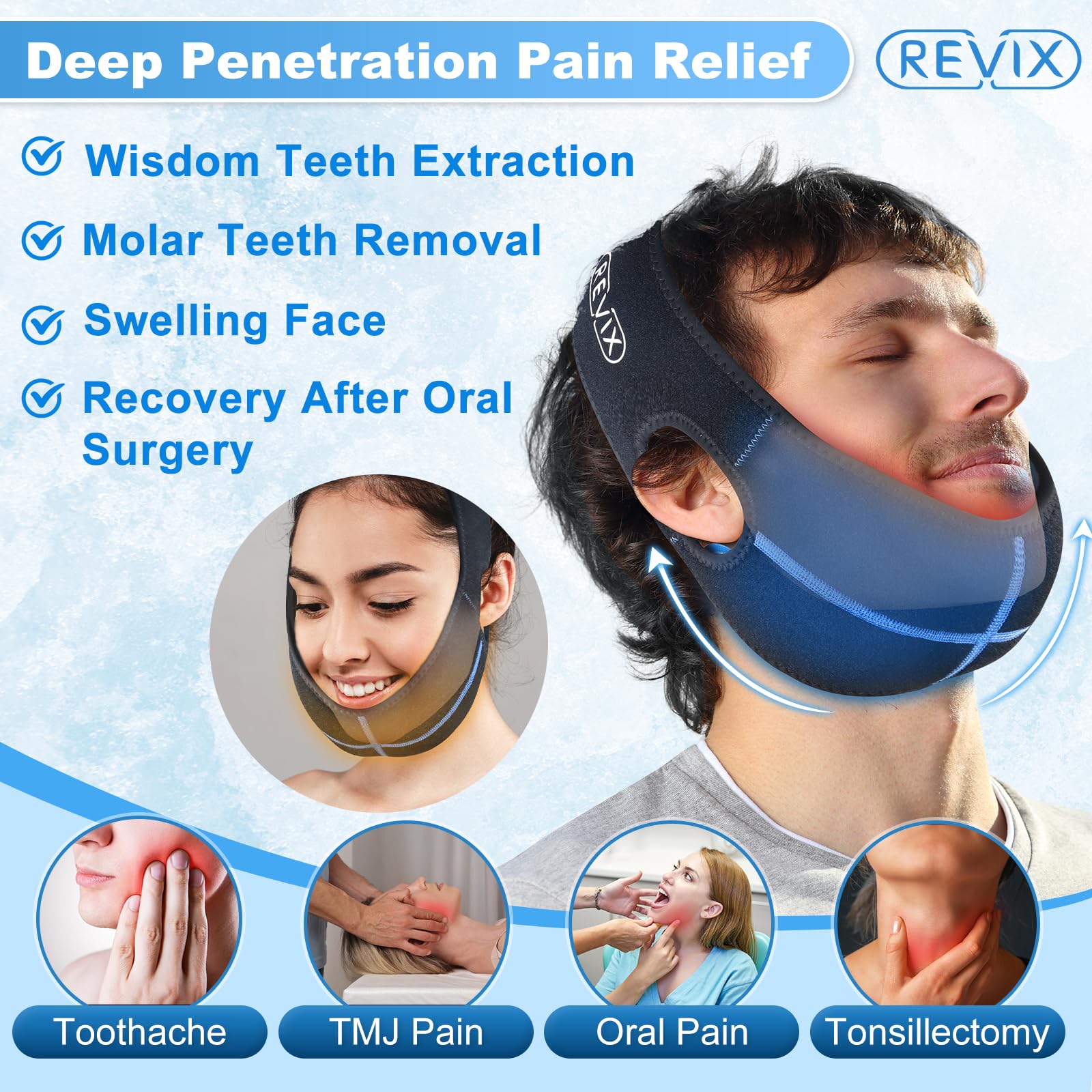 Mua REVIX Wisdom Teeth Ice Pack Head Wrap with 3D Sewing Face Ice Pack ...