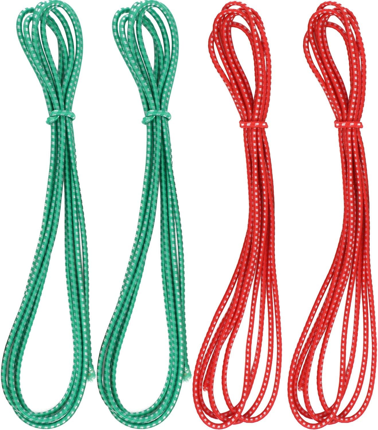4 Pieces Chinese Jump Rope Red and Green Chinese Jump Rope Stretch Rope ...