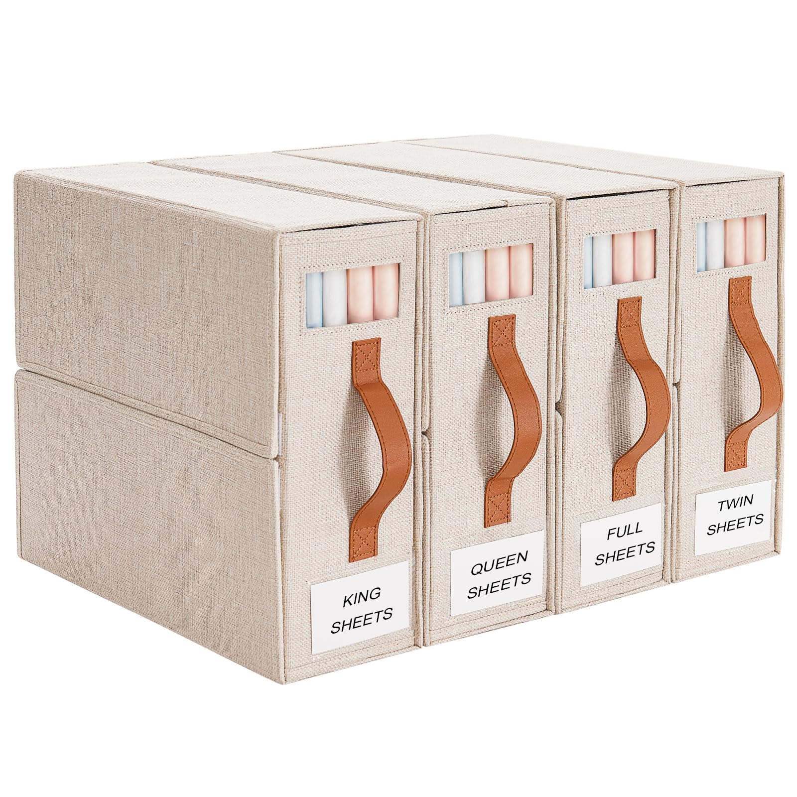 StarAneer Bed Sheet Organizer 4 Pack Bed Sheet Organizers and Storage ...