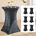 Amazon.com: NSSONBEN 6 Pack Black Highboy Velvet Cocktail Tablecloth 32 ...