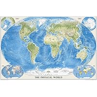 National Geographic World Physical Wall Map - Laminated (45.75 x 30.5 ...