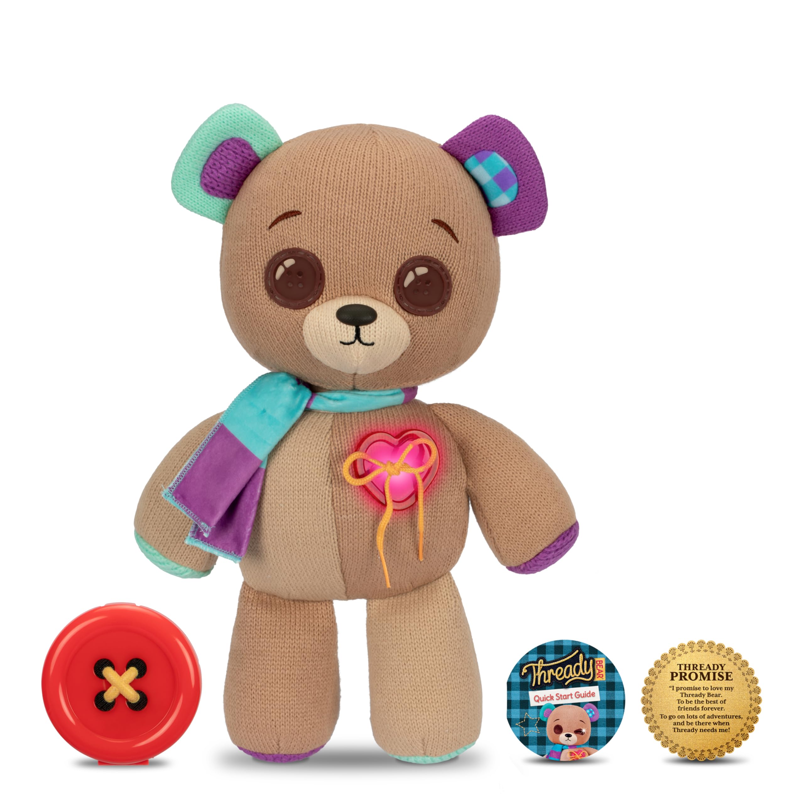 Thready Bear - Interactive 14" Plush Teddy Bear. Make A Wish & Bear ...