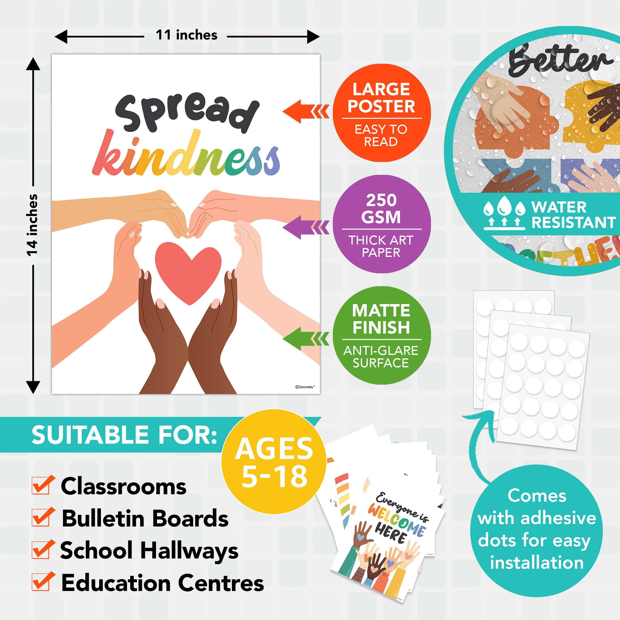 Mua Decorably Diversity Posters for Classroom - 12 Multicultural ...