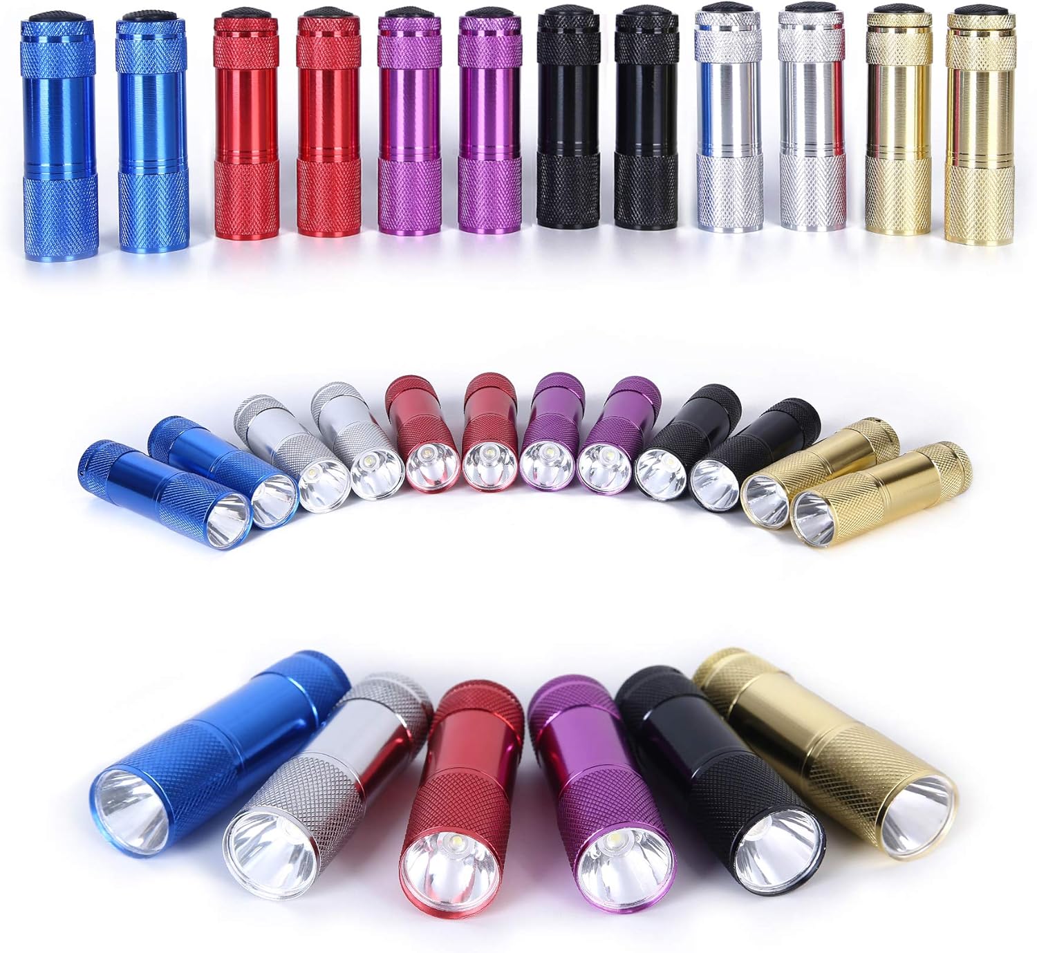 30-pack Mini LED Flashlights, Portable Aluminum 6 Color Handheld ...