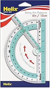 Amazon.com: Helix Swing Arm Geometrical Protractor, 180 Degree, Colors ...