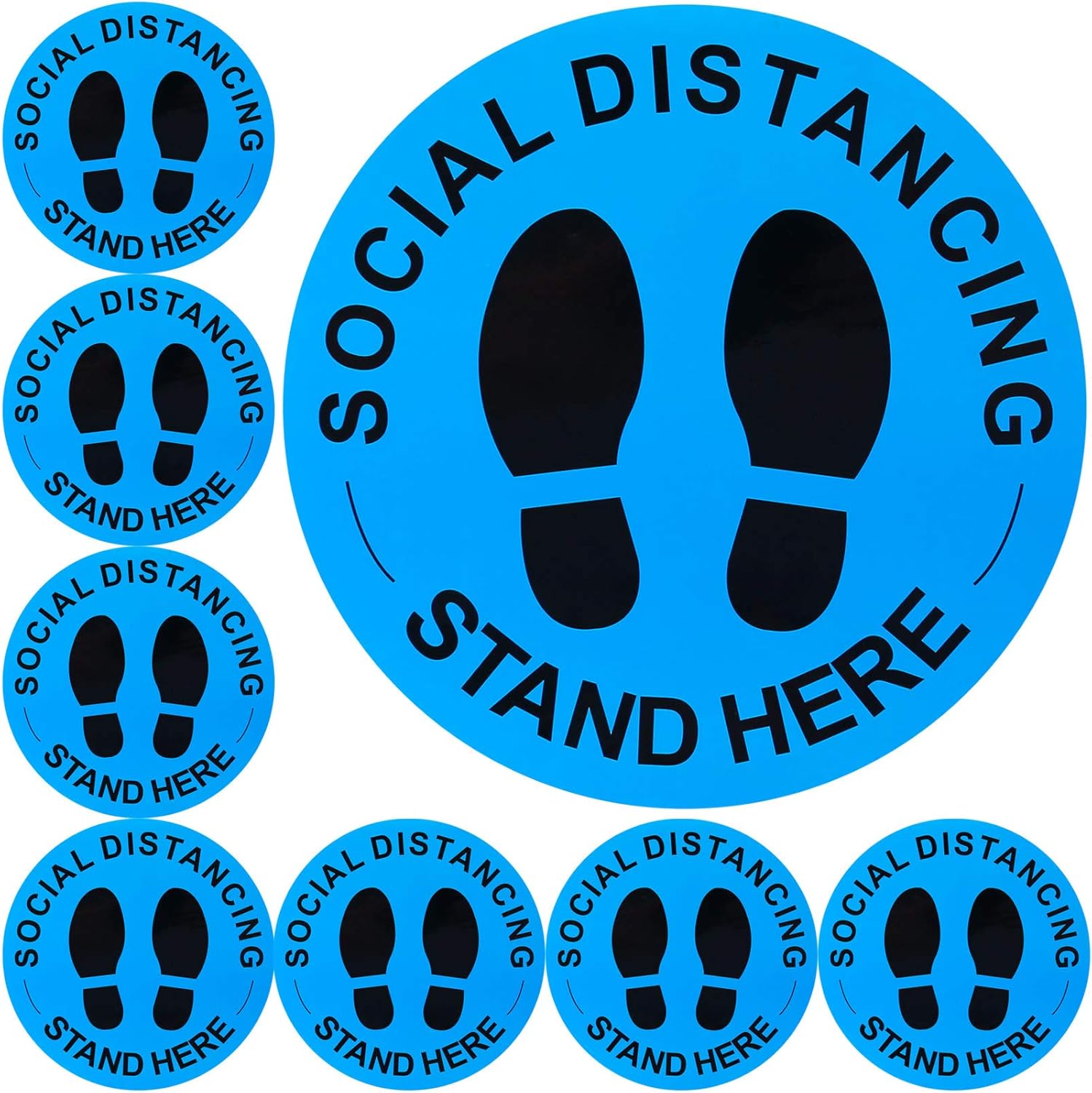 12 Pack Social Distancing Floor Decals Safety Floor Sign Marker ...