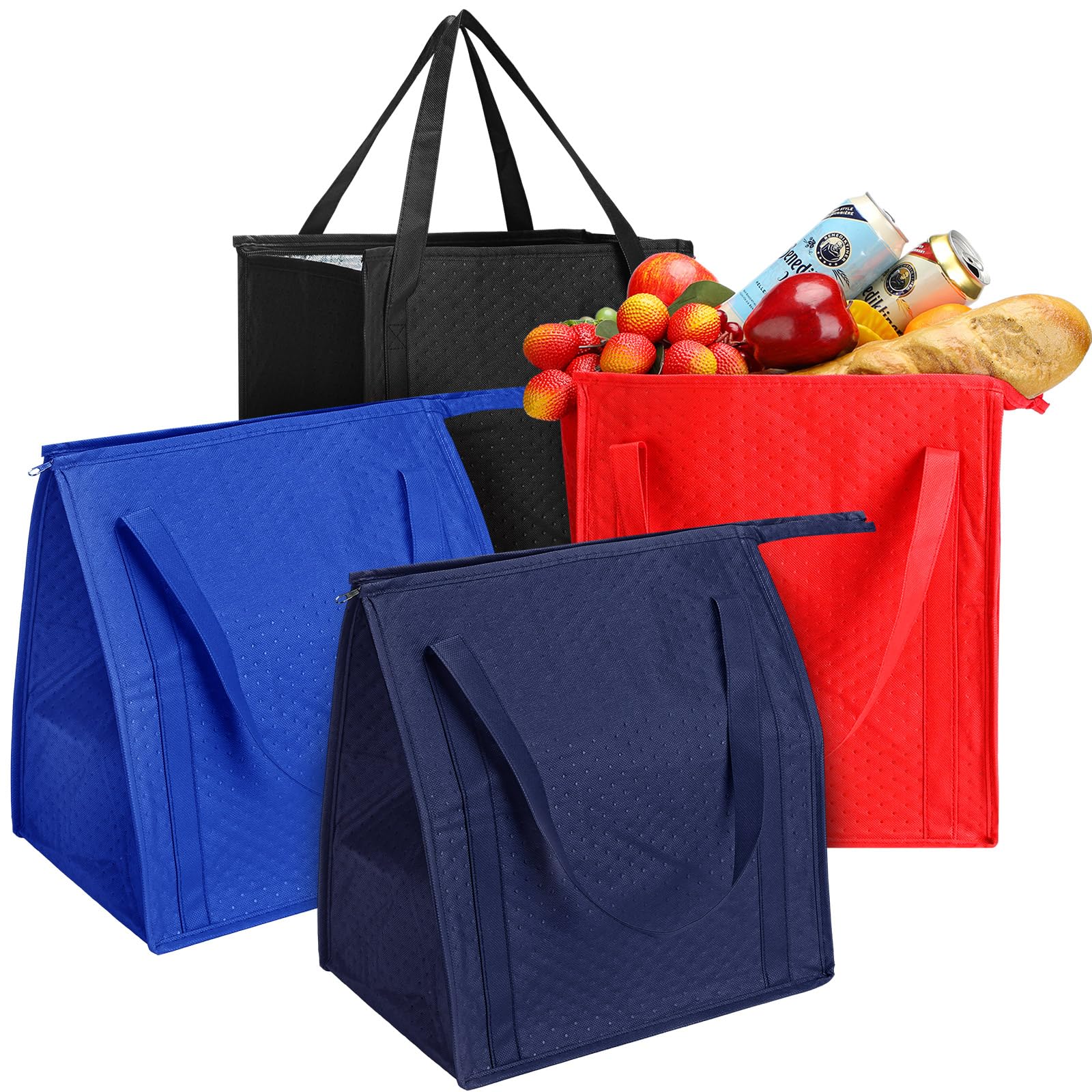 Teenyyou 4 Pack Large Capacity Insulated Grocery Bags with Sturdy ...