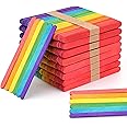 Amazon.com: 1200 Pcs Colored Popsicle Sticks, 4.5 Inch Colored Wooden ...