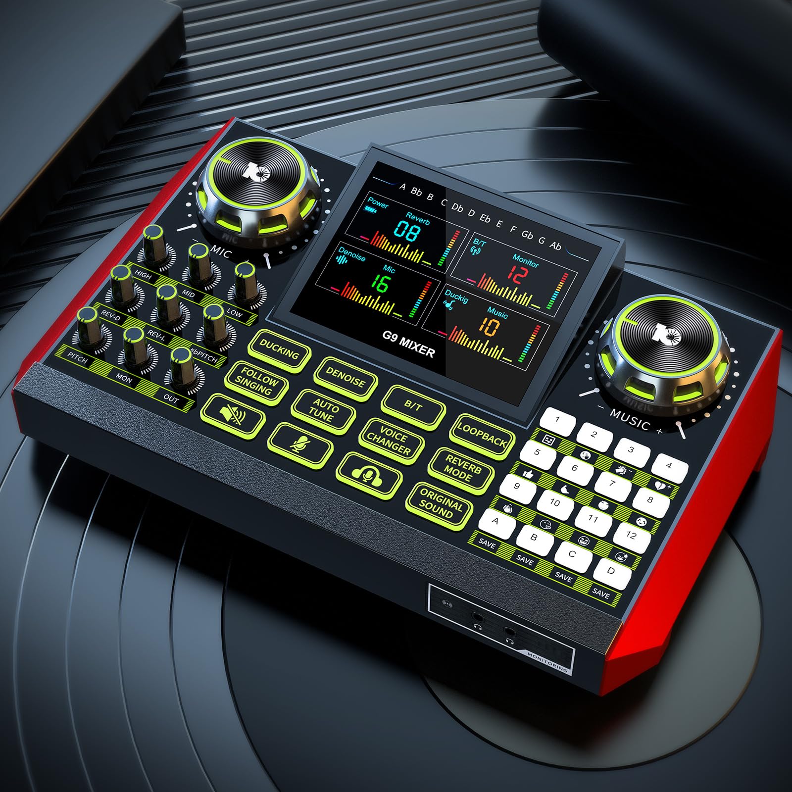 Audio Mixer, Sound Board for Pc/Phone Live Streaming Singing Gaming ...