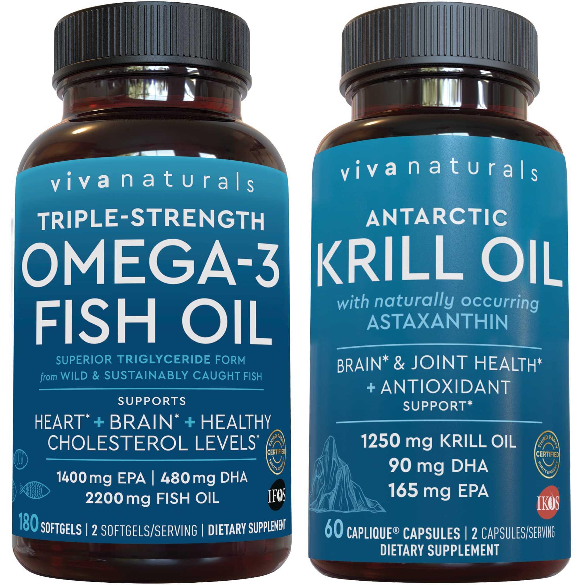 Aceite de krill antártico y paquete de aceite de pescado omega 3 triple ...