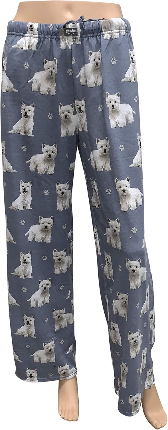 Amazon.com: Westie Unisex Lightweight Cotton Blend Pajama Bottoms ...