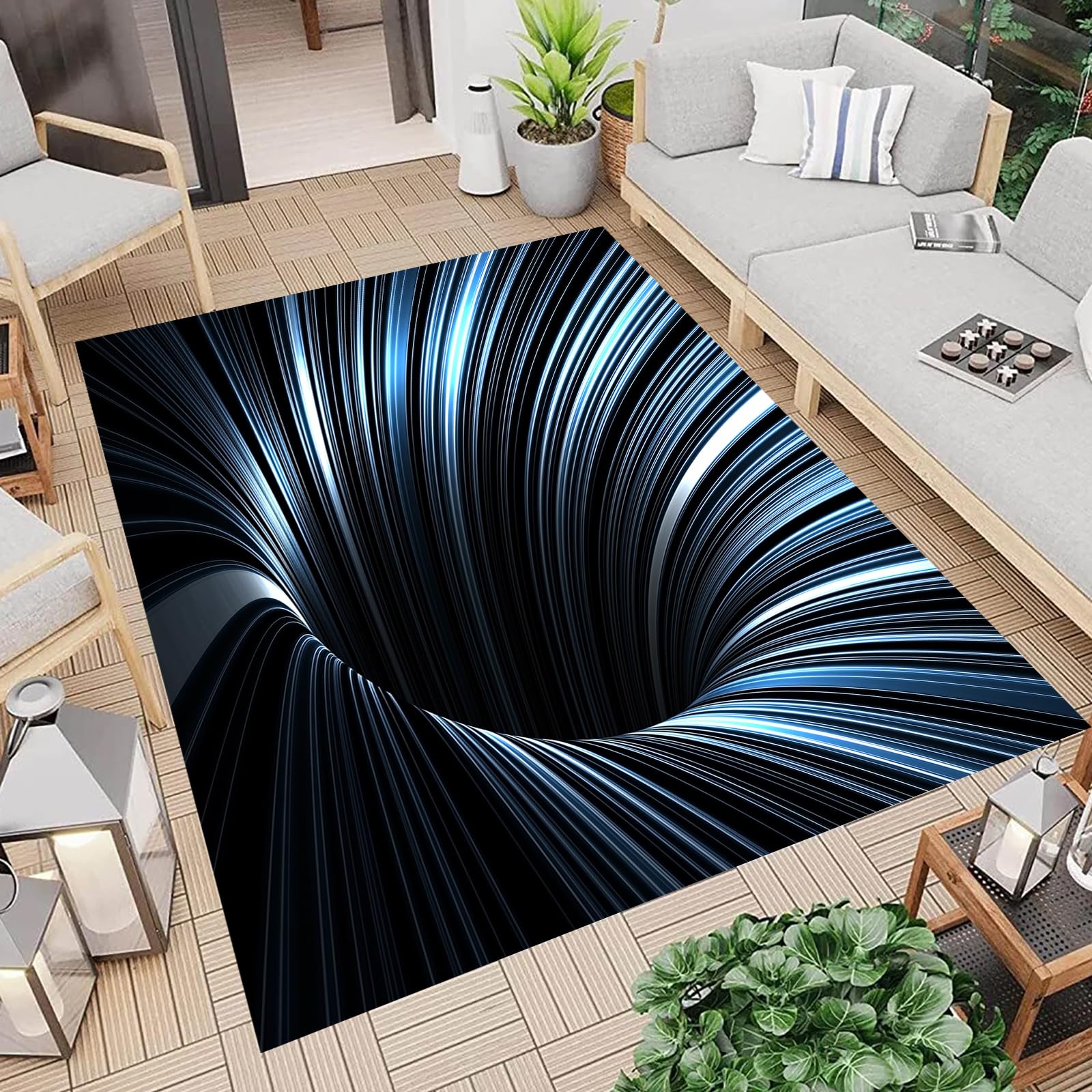 Osimiccp Optical Illusion Rug for Bedroom,5'x7' Non-Slip 3D Rug with ...