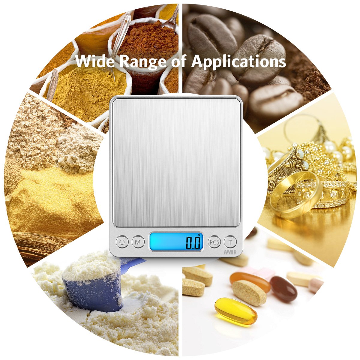 Mua AMIR Digital Kitchen Scale, 3000g 0.01oz/ 0.1g Pocket Coffee Scale ...