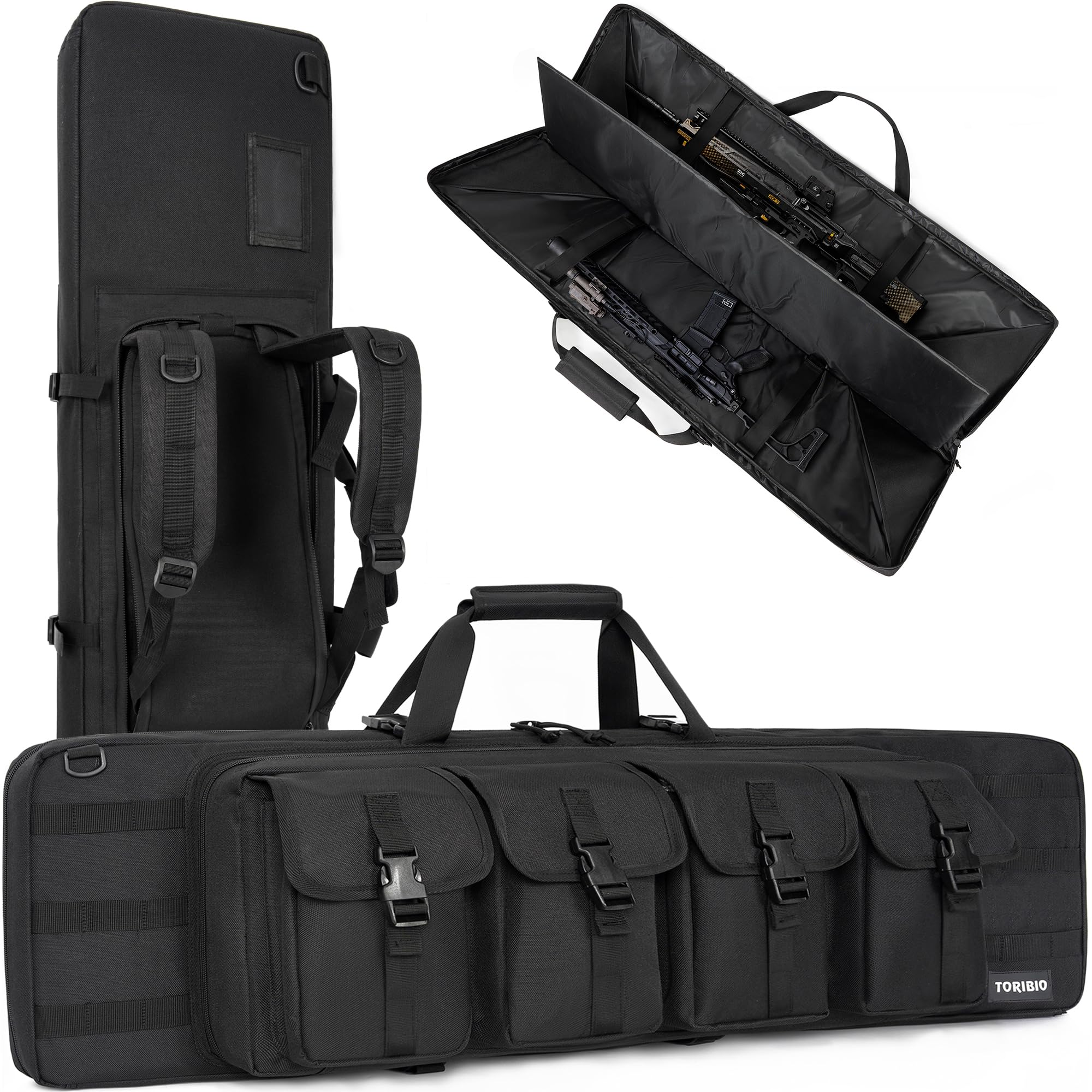 TORIBIO Double Rifle Case Soft Bag 34" Gun Case Tactical for Rifle ...