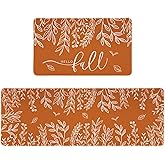 Amazon.com: Artoid Mode Orange Hello Pumpkin Fall Kitchen Mats Set of 2 ...