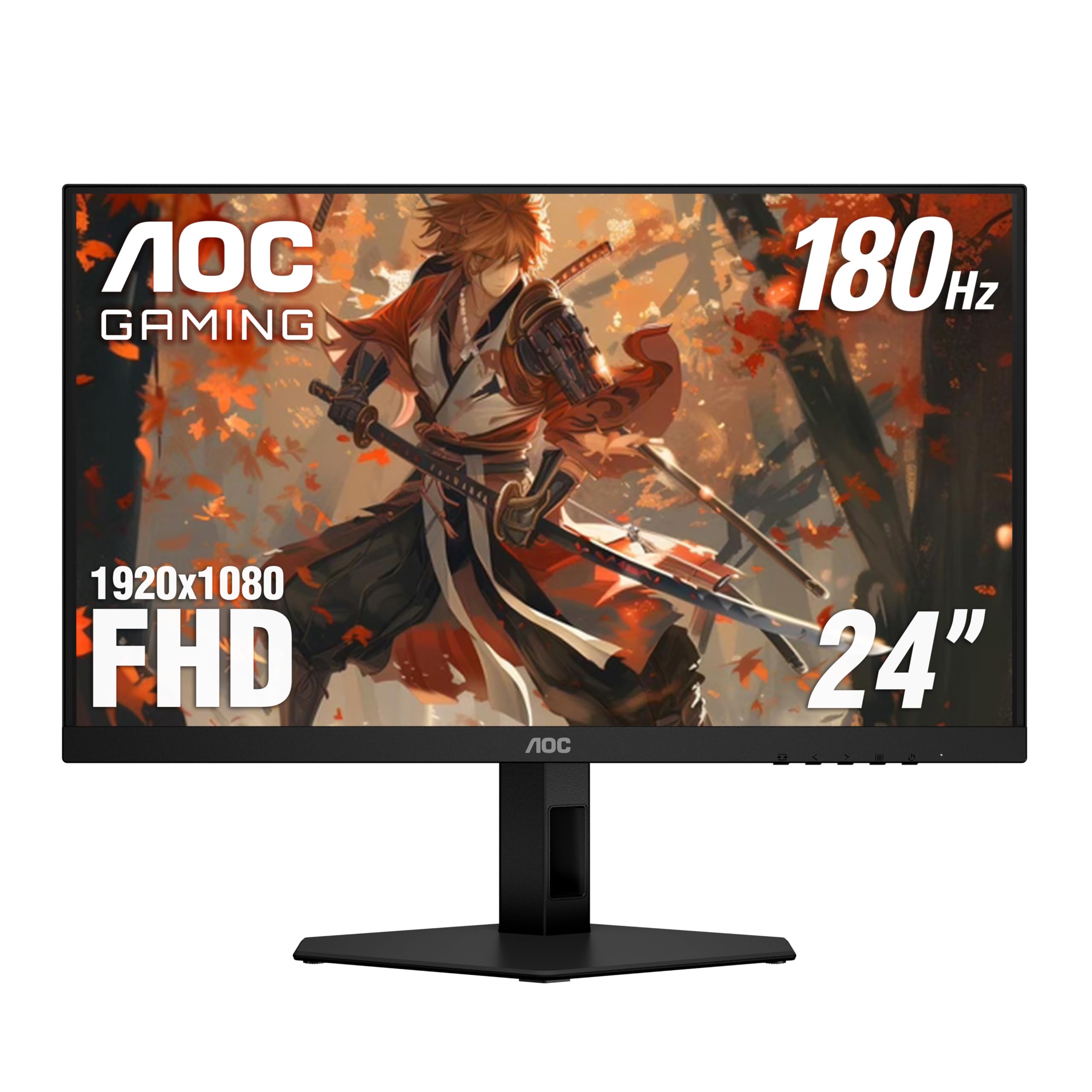 AOC 24G4E 24" Gaming Monitor, Full HD 1920x1080 IPS Panel, 180Hz 1ms ...