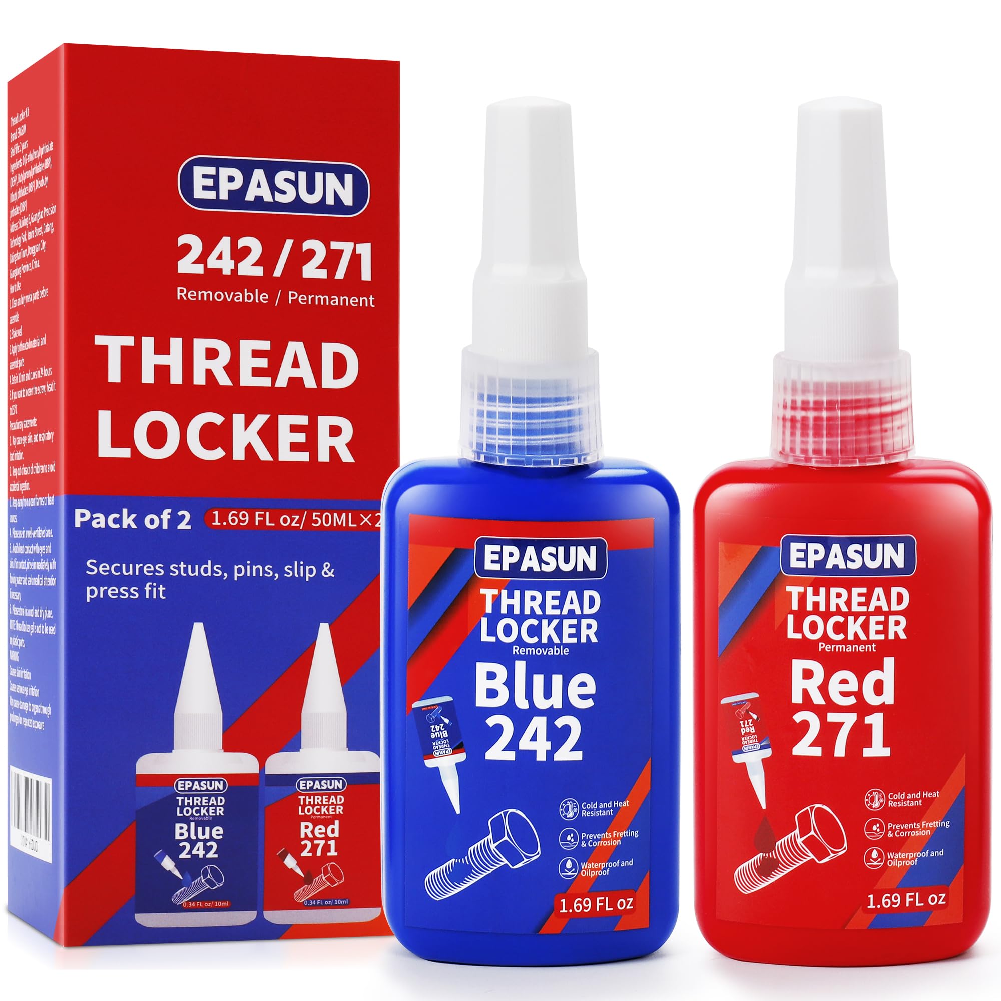 Mua 50ml x 2 Threadlocker Blue 242 and Red 271, Thread Lock Medium and ...