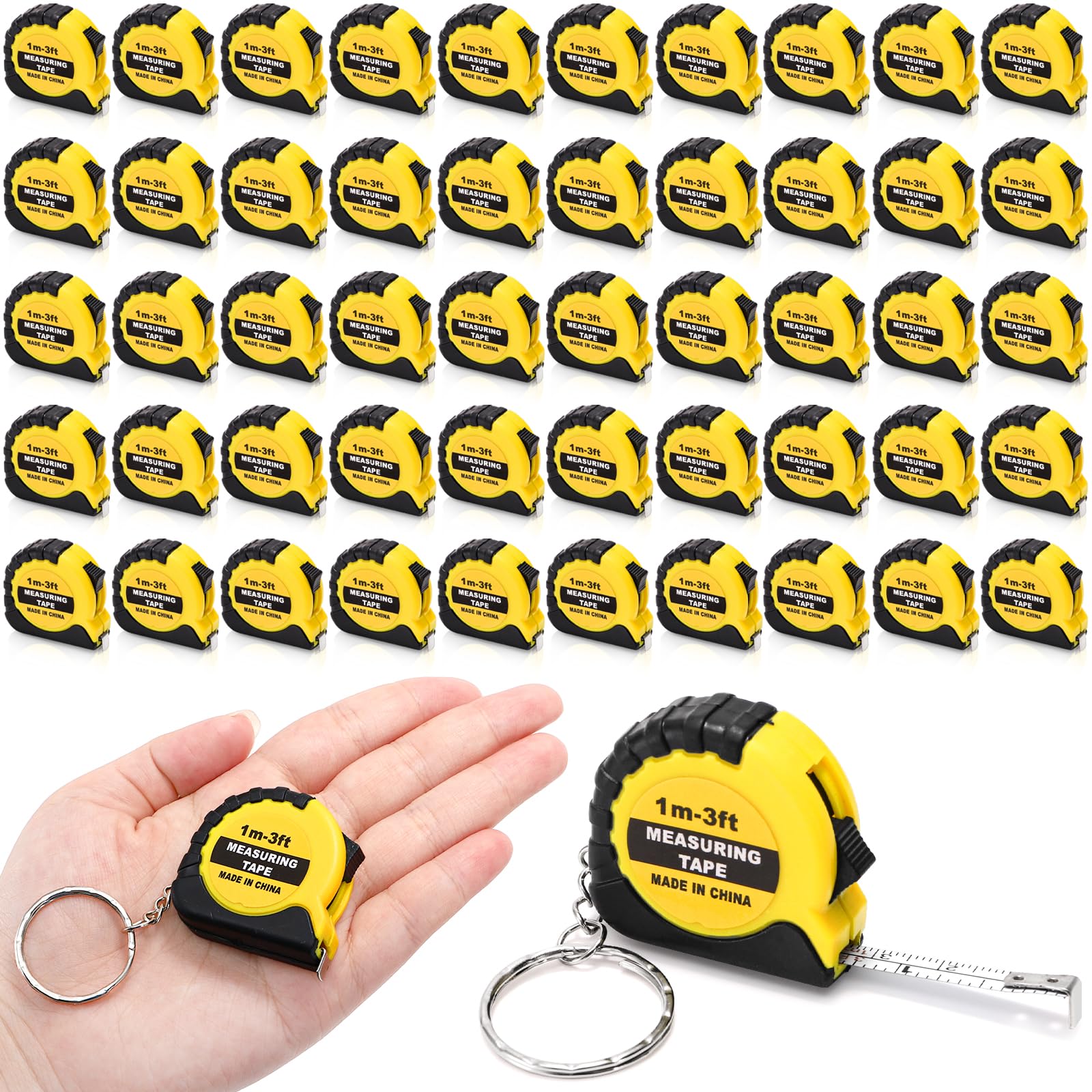 Cididu 50 Pack Mini Tape Measure Keychains, 3 Ft Small Tape Measure ...