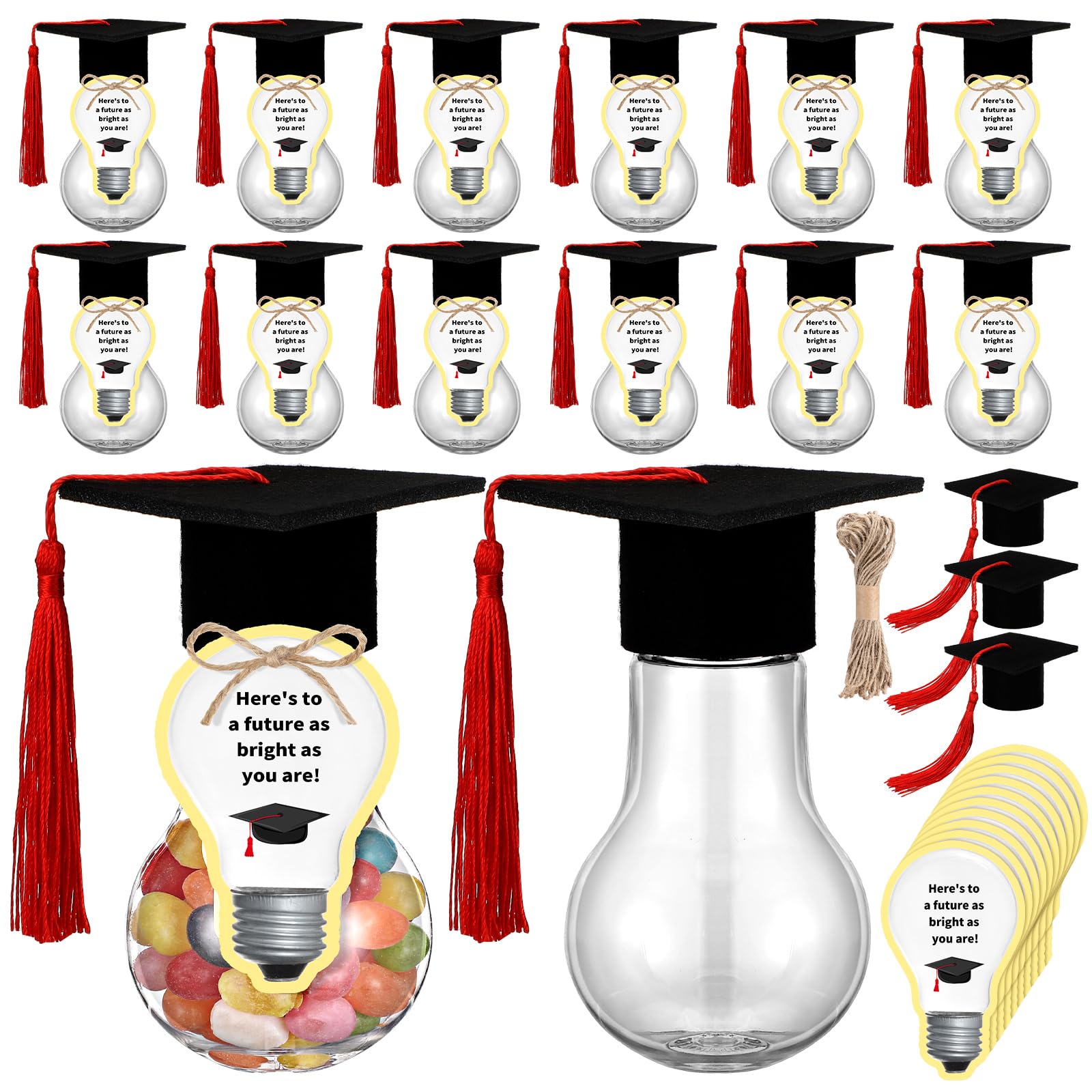 Simgoing 12 Set 2025 Graduation Cap Candy Jars Bulk 100 ml Fillable ...