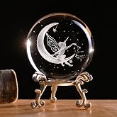 Amazon.com: IFOLAINA Moon Fairy Crystal Ball - 3D Laser Engraved Glass ...