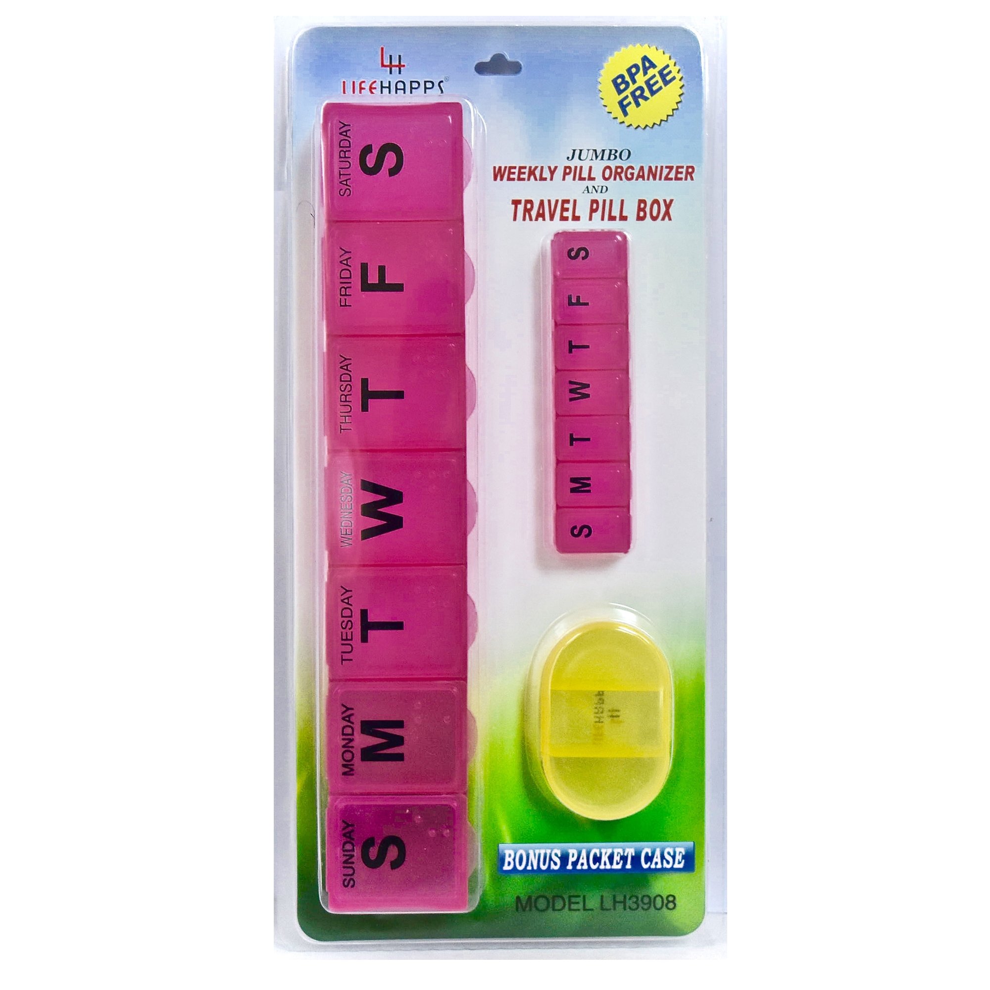 Amazon.com: Jumbo Weekly Pill Organizer (3XL) with Travel Seven Day ...