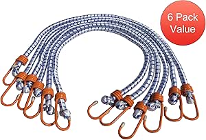 [6 Pack] 32-inch Bungee Cords - Extra Strength - Extra Thick 1/2 inch ...