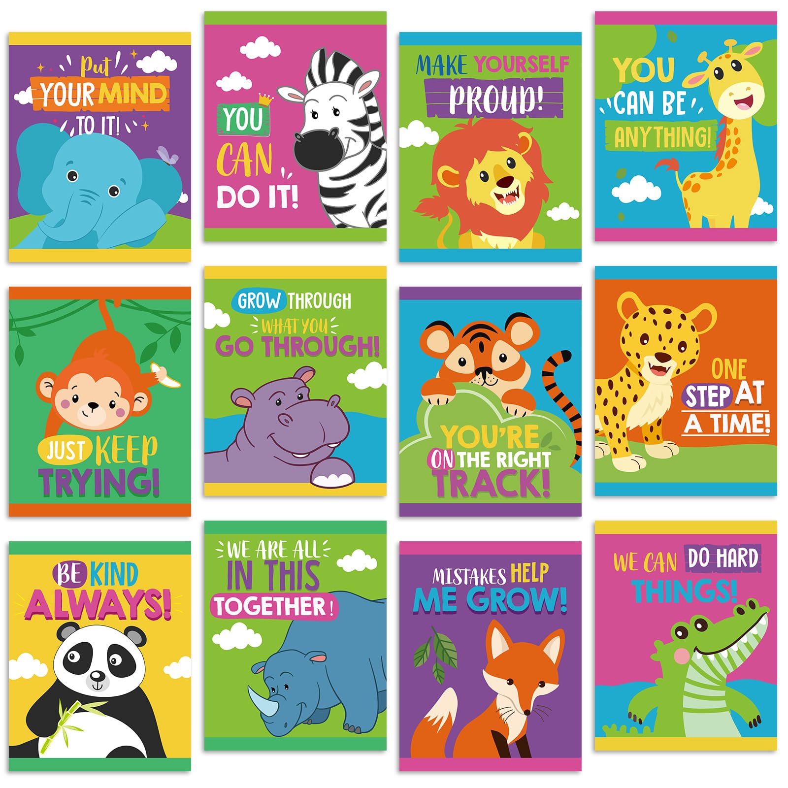 Mua Harloon 12 Pcs Jungle Classroom Posters Inspirational Bulletin ...
