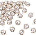 Amazon.com: URROMA 30 Pcs Faux Pearl Buttons, Gold Retro Vintage Pearl ...