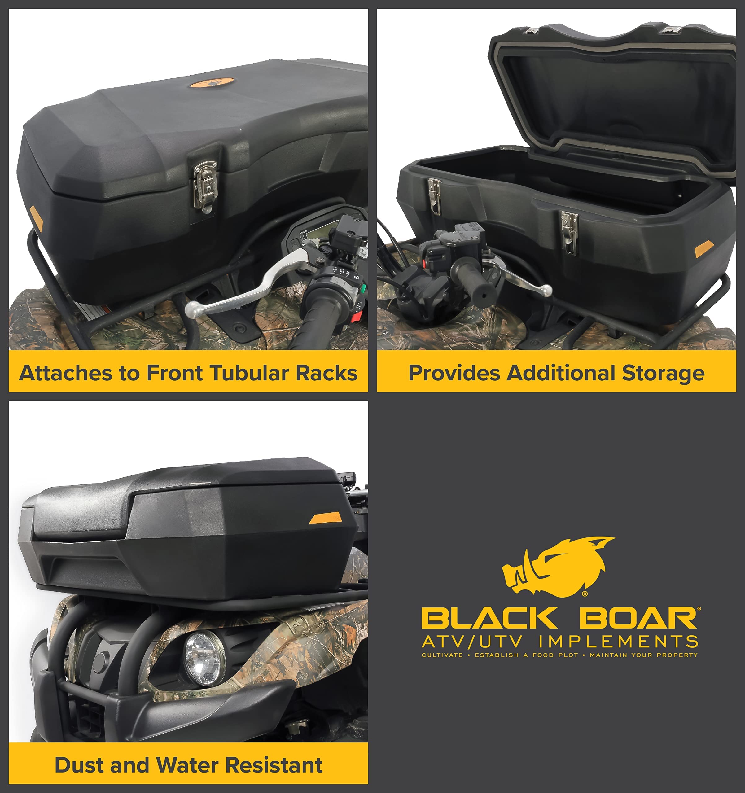 Black Boar ATV Front Storage Box - Features Durable Polyethylene Design ...