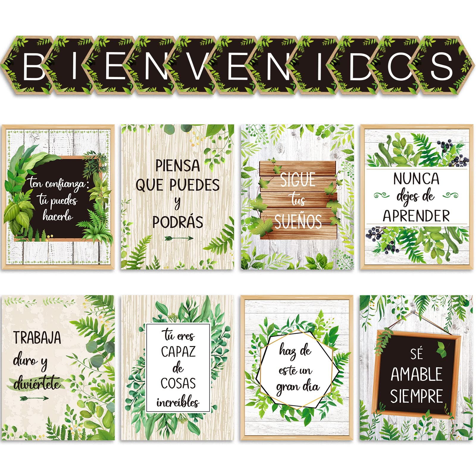 gisgfim 19 Pieces Bienvenidos Spanish Posters Spanish Motivational ...