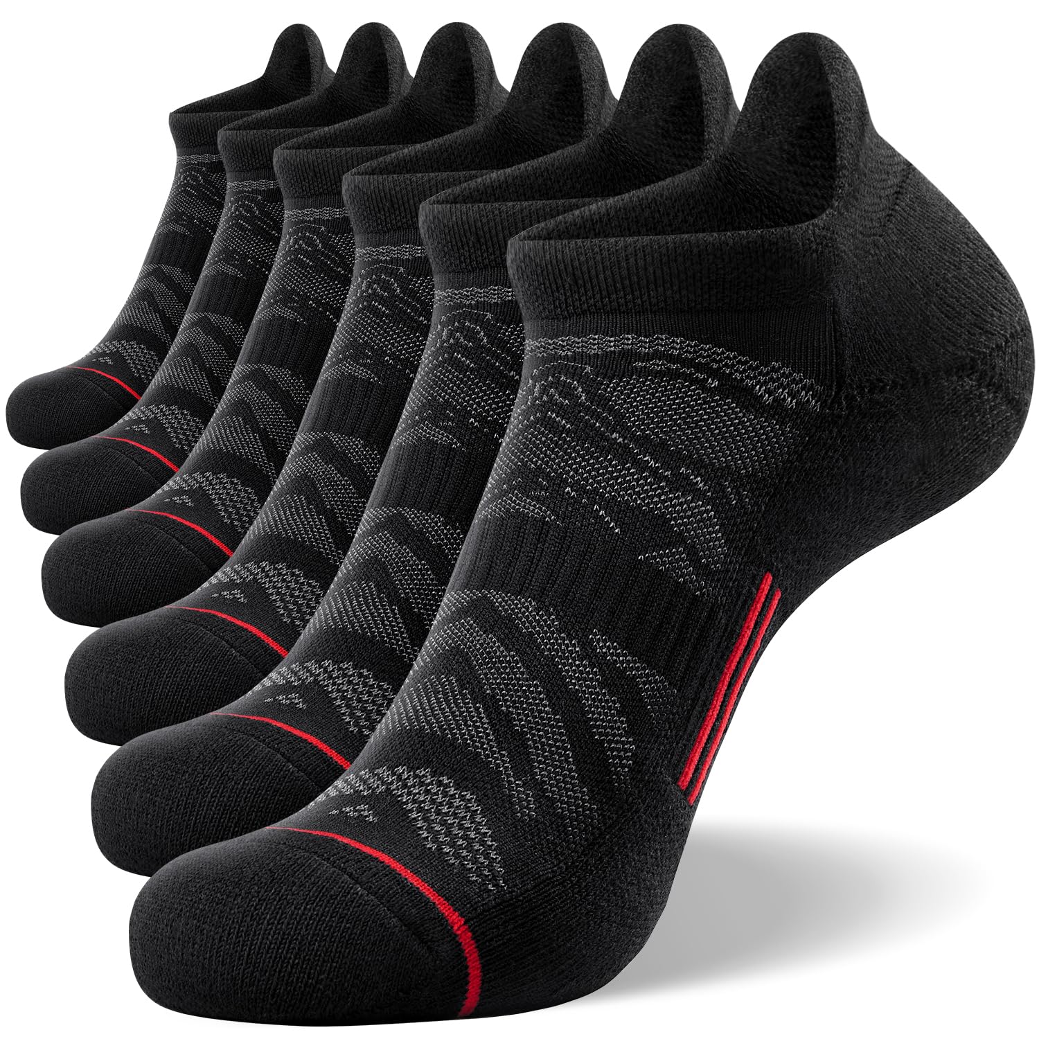 FITRELL 6 Pack Men's Ankle Running Socks Low Cut Cushioned Athletic ...