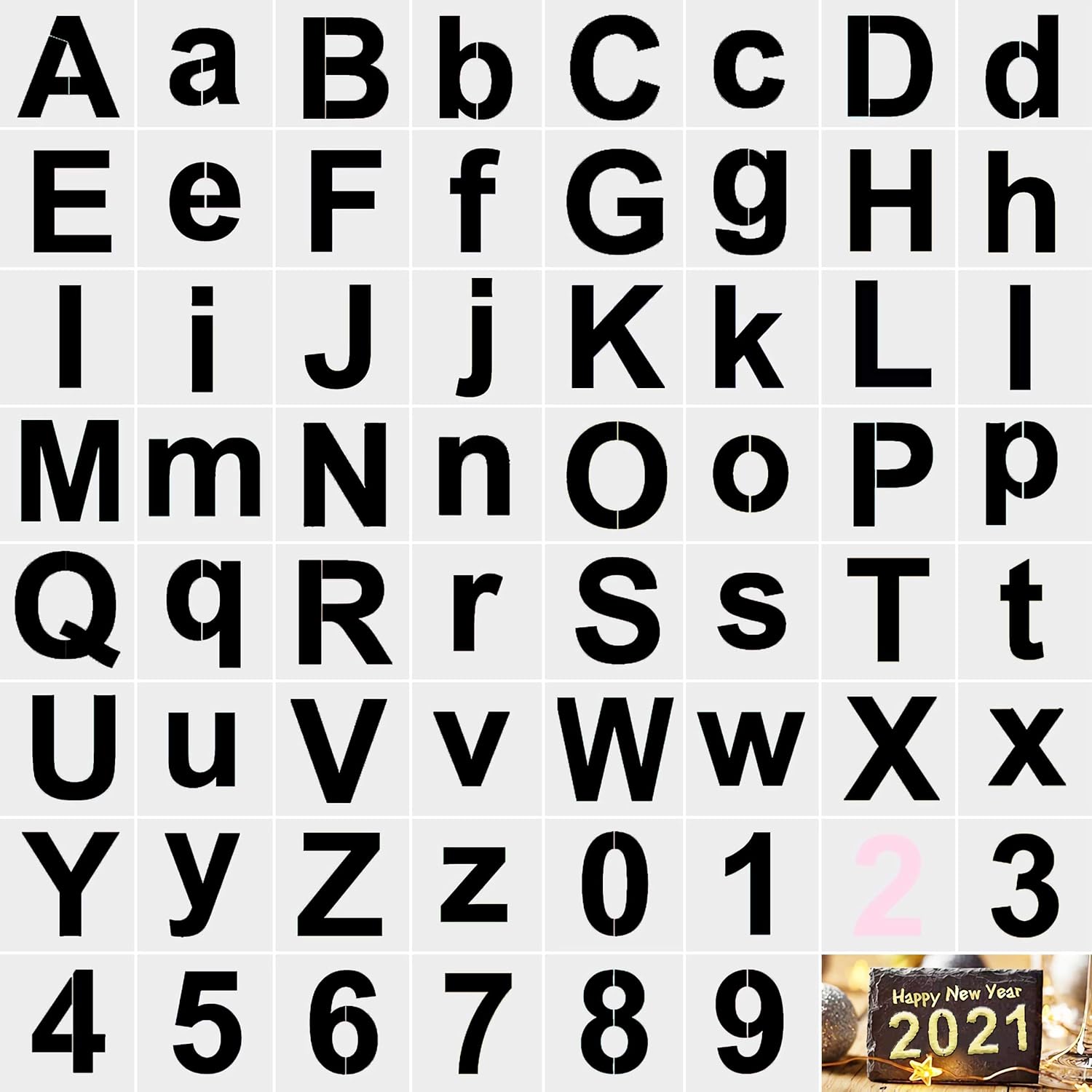 Letter Templates Stencils Kit, 62 Pieces Reusable Plastic Large ...