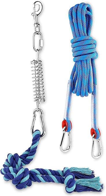 Petbobi Spring Pole Dog Rope Toy with 16ft Durable Rope, Dog Heavy Duty ...