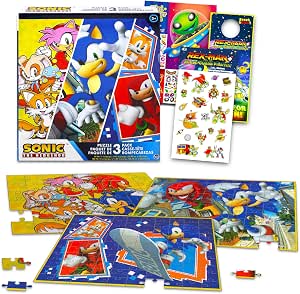 Sonic The Hedgehog Puzzle for Kids Set - Bundle with 3 Sonic Puzzles ...