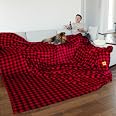 Amazon.com: Big Blanket Co Original Stretch Red Plaid | Extra Large ...
