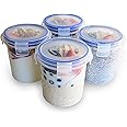 Amazon.com: Overnight Oats Container with Lids (4-Piece set) - 16 oz ...
