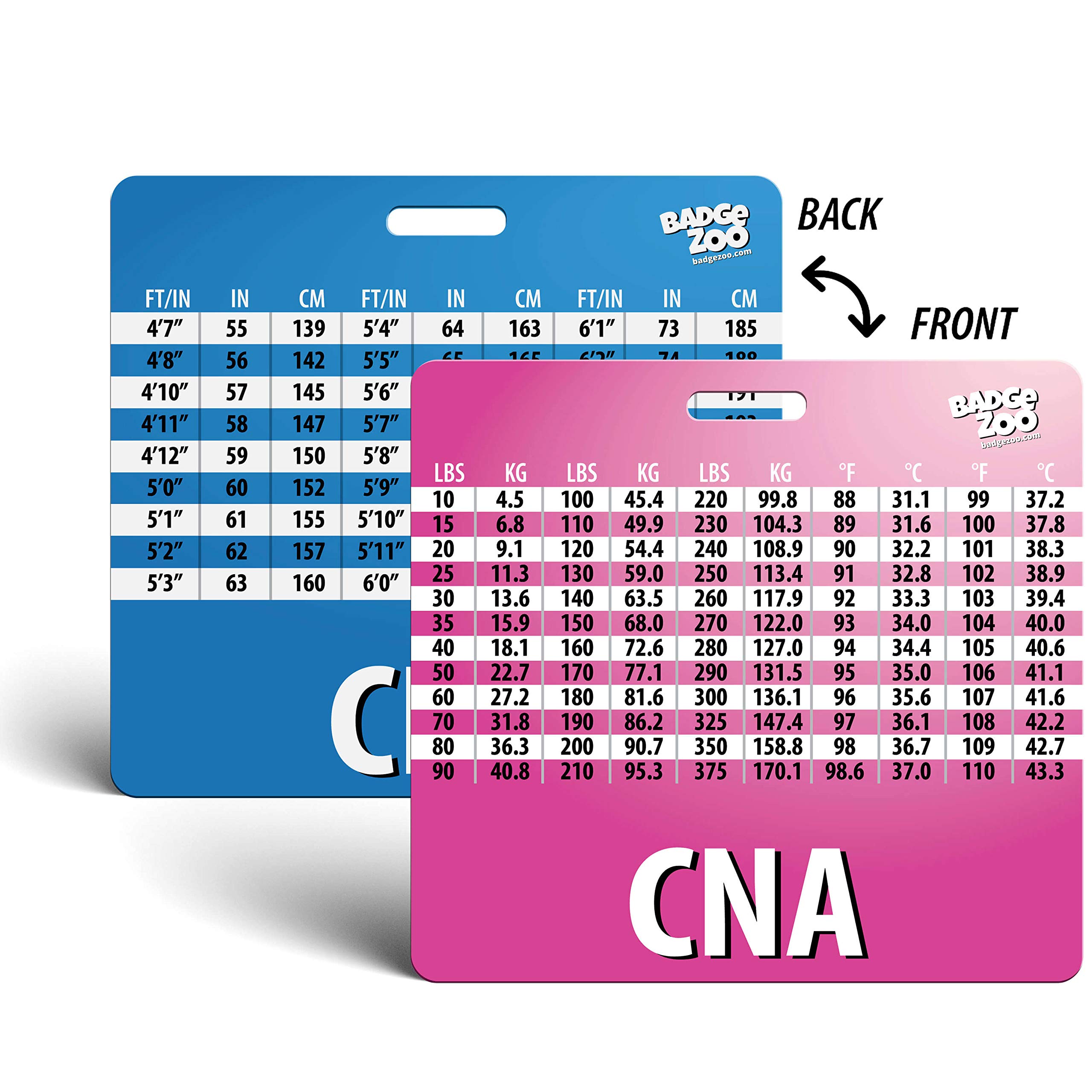 Buy CNA Badge Buddy with Weight, Height and Temperature Conversion Pink ...