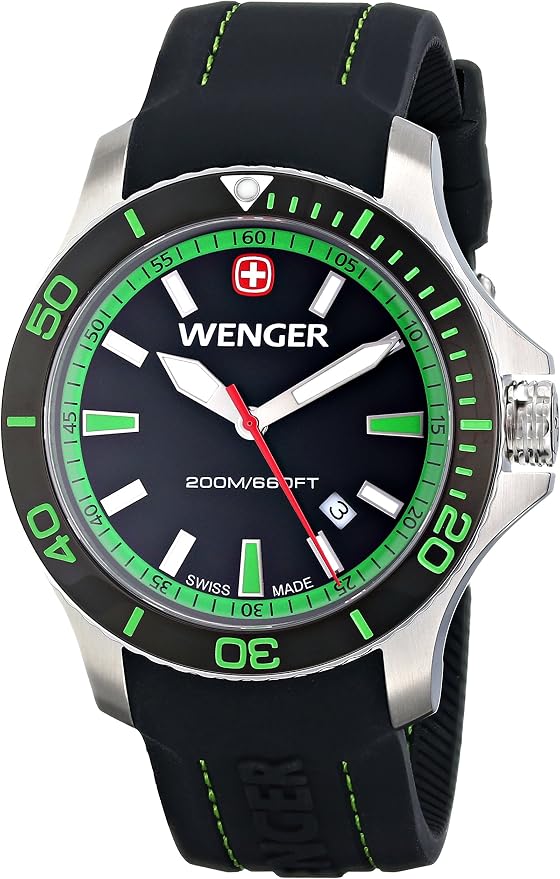 Wenger Herren-Armbanduhr XL SEAFORCE Analog Quarz Kautschuk 01.0641.118 ...
