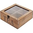 Amazon.com: MyGift Wooden Tea Chest Box with 4 Compartments for Tea ...