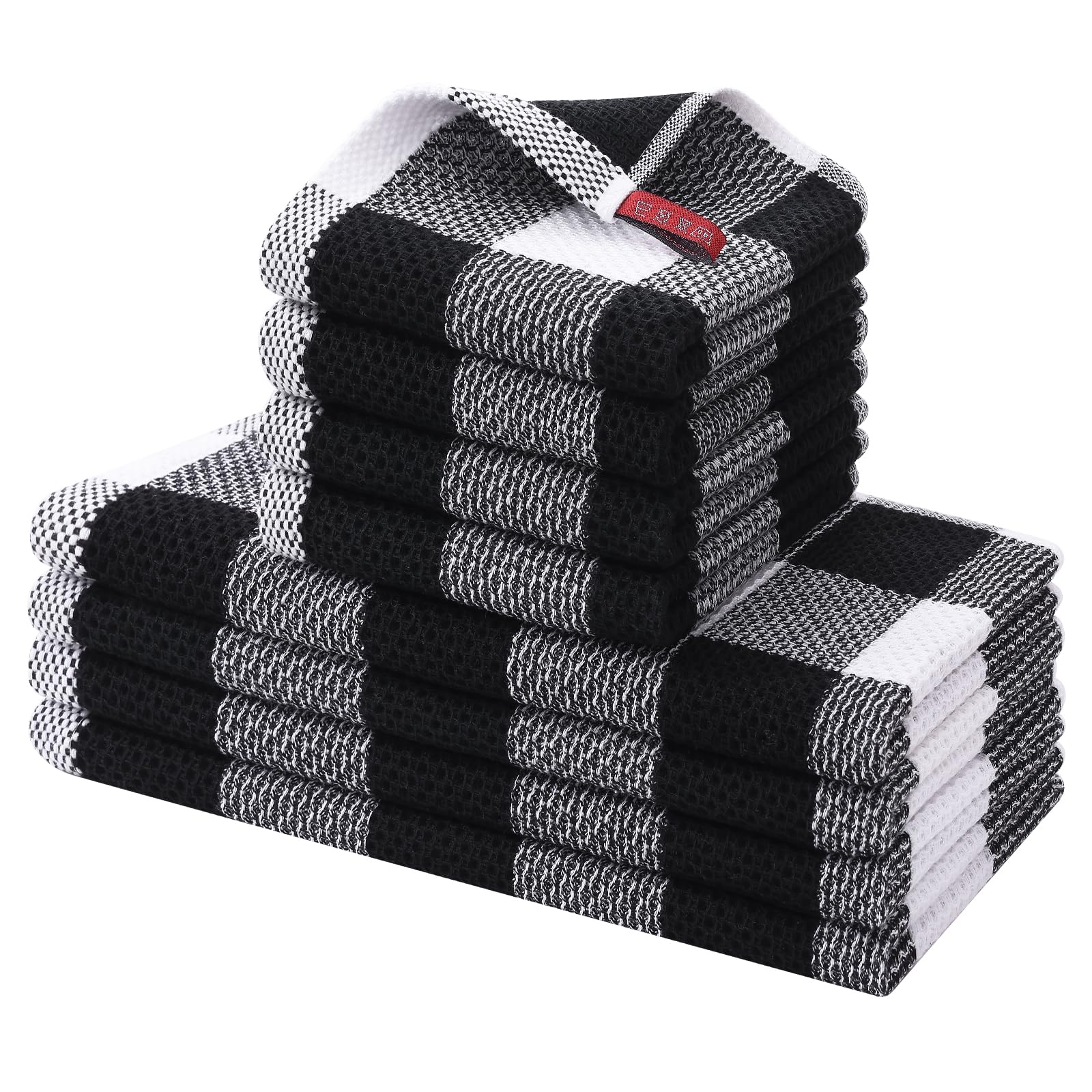 Homaxy Kitchen Towels and Dishcloths Set, 12 x 12 and 13 x 28 Inches ...