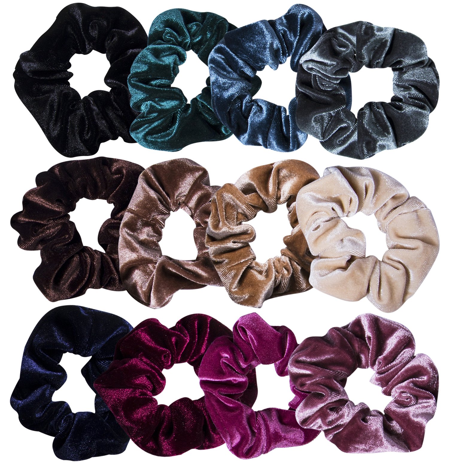 12 Pcs Hair Scrunchies Velvet Elastic Hair Bands Scrunchy Hair Ties ...