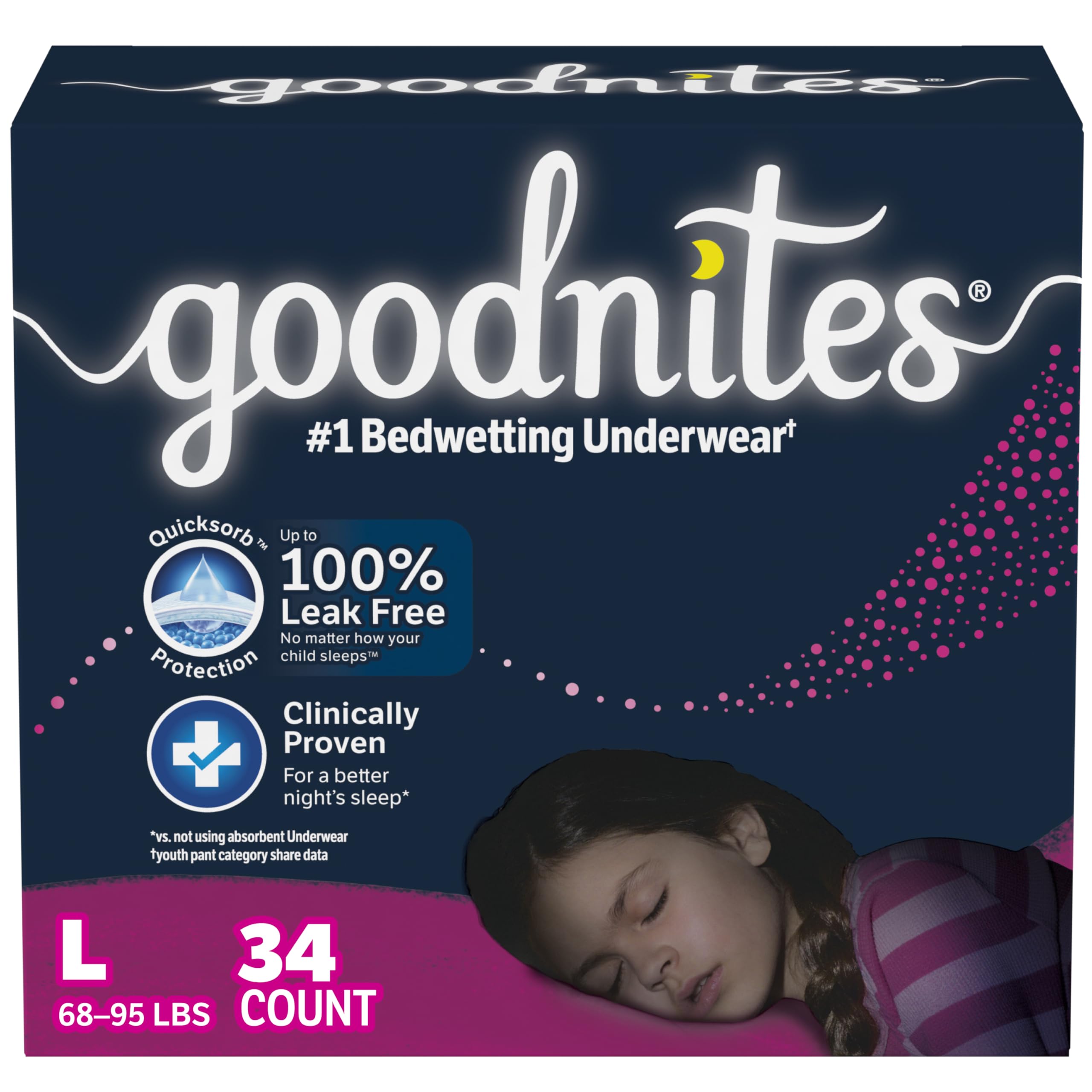 Mua Goodnites Girls' Nighttime Bedwetting Underwear, Size Large (68-95 ...