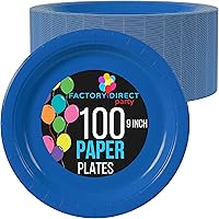 Amazon.com: Exquisite Dark Blue Paper Plates 9 Inch 100 Count - Dark ...