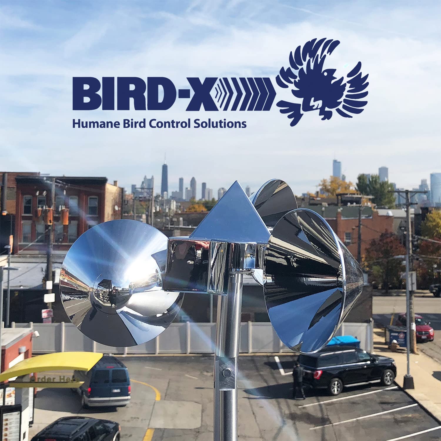 Bird-X Bird Deflector, Launches Multi-Sensory Attacks To Scare Birds ...