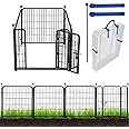 Amazon.com : ADAVIN 32 in(H) Garden Fences and Borders,1 Gate+3 Panels Dog Fence Outdoor for ...
