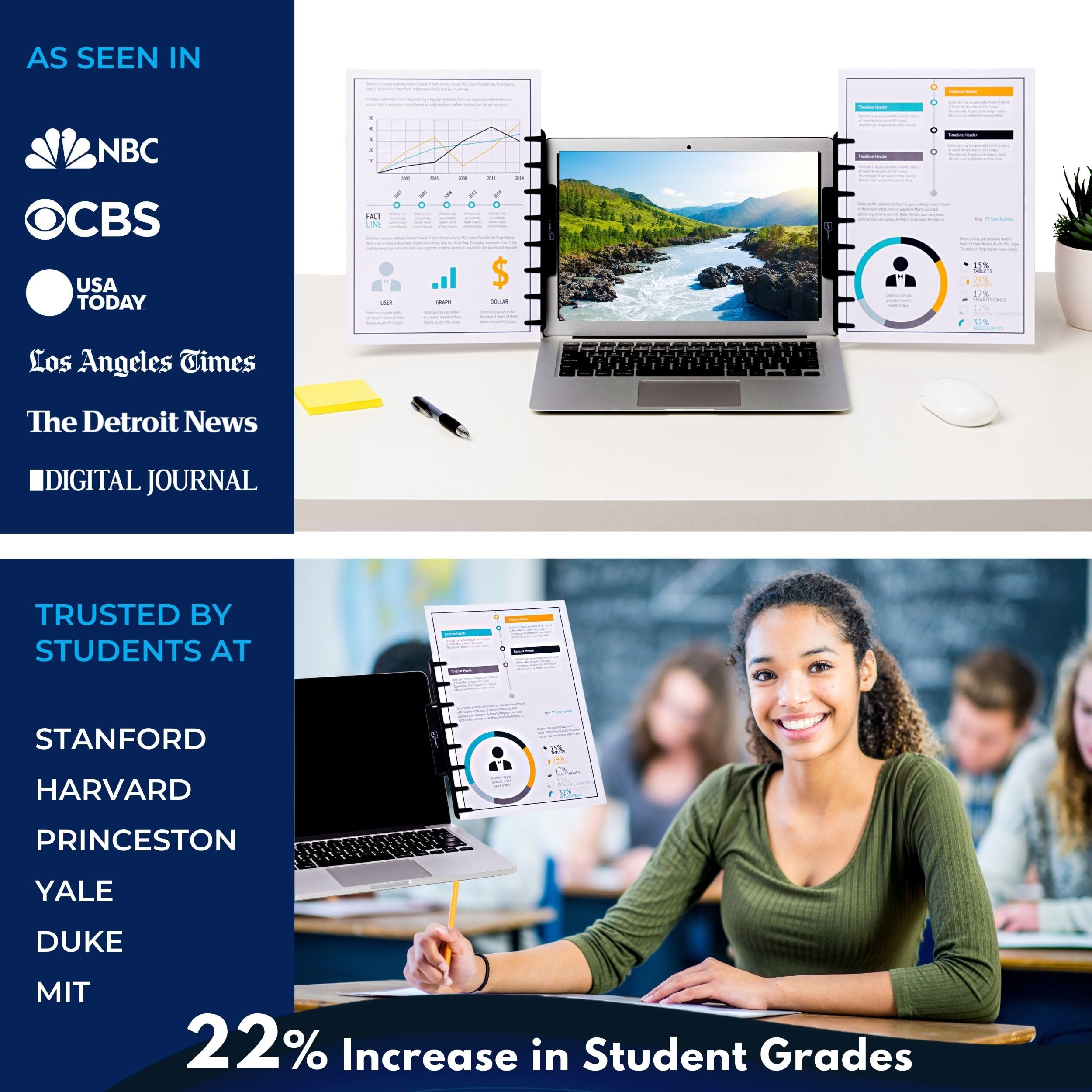 Mua Note Tower Monitor Document Paper Holder for Typing | Clips to ...