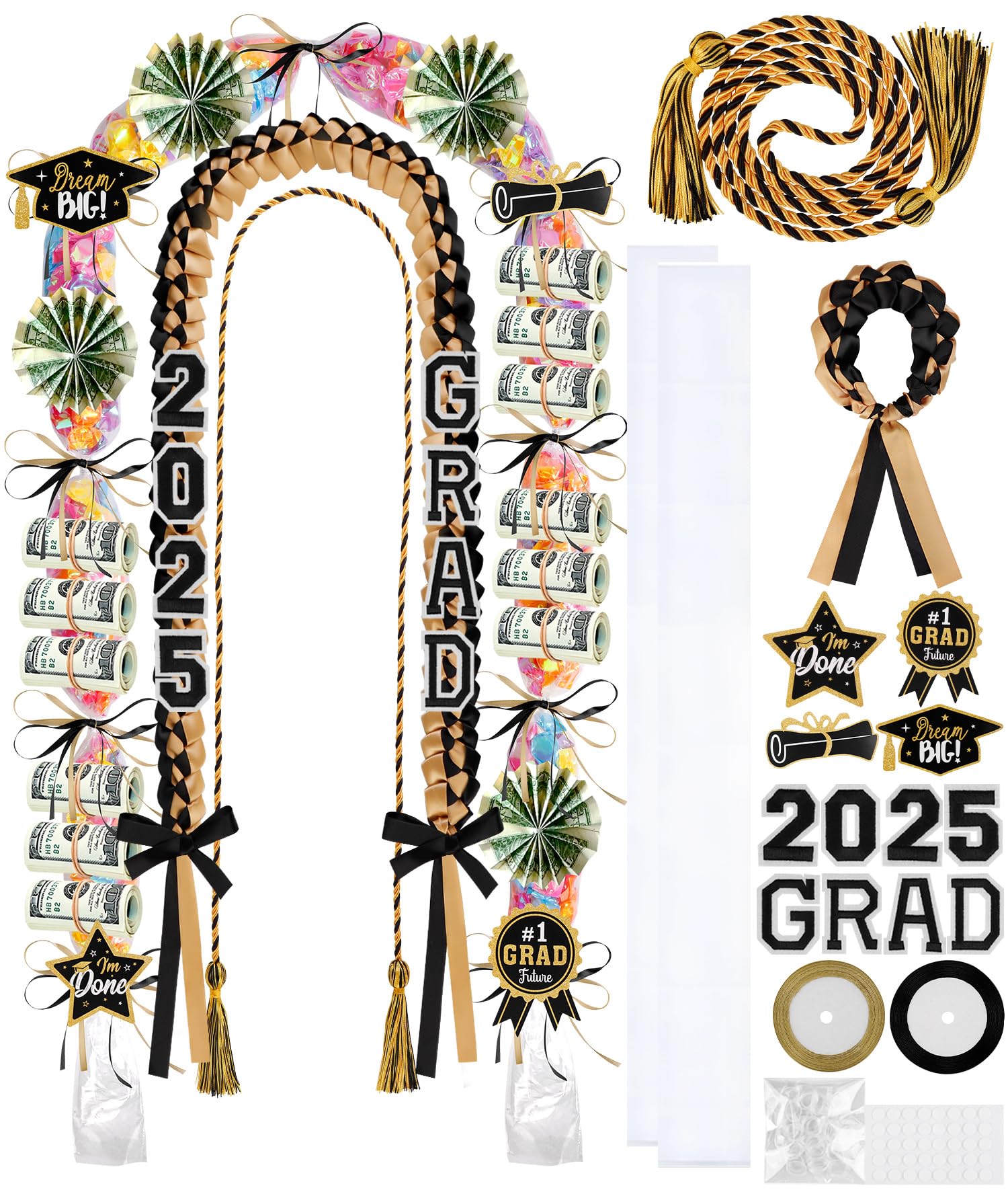 18 Pcs Graduation Leis 2025 Graduation Candy Lei Kit Class of 2025 ...