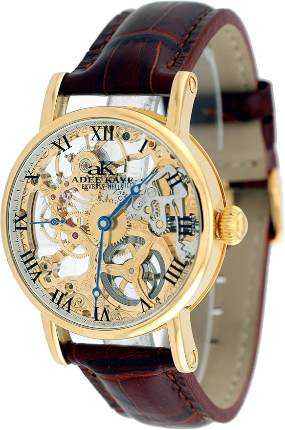 Amazon.com: Adee Kaye Gold Mechanical Skeleton Watch AK4005-MG: Watches